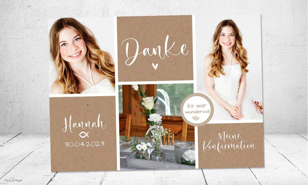 Wunderschone Vorlage Ideen Danksagung Konfirmation Fotos