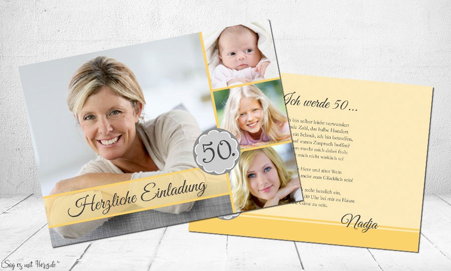 Einladung zum Geburtstag, runder Geburtstag, Postkarte